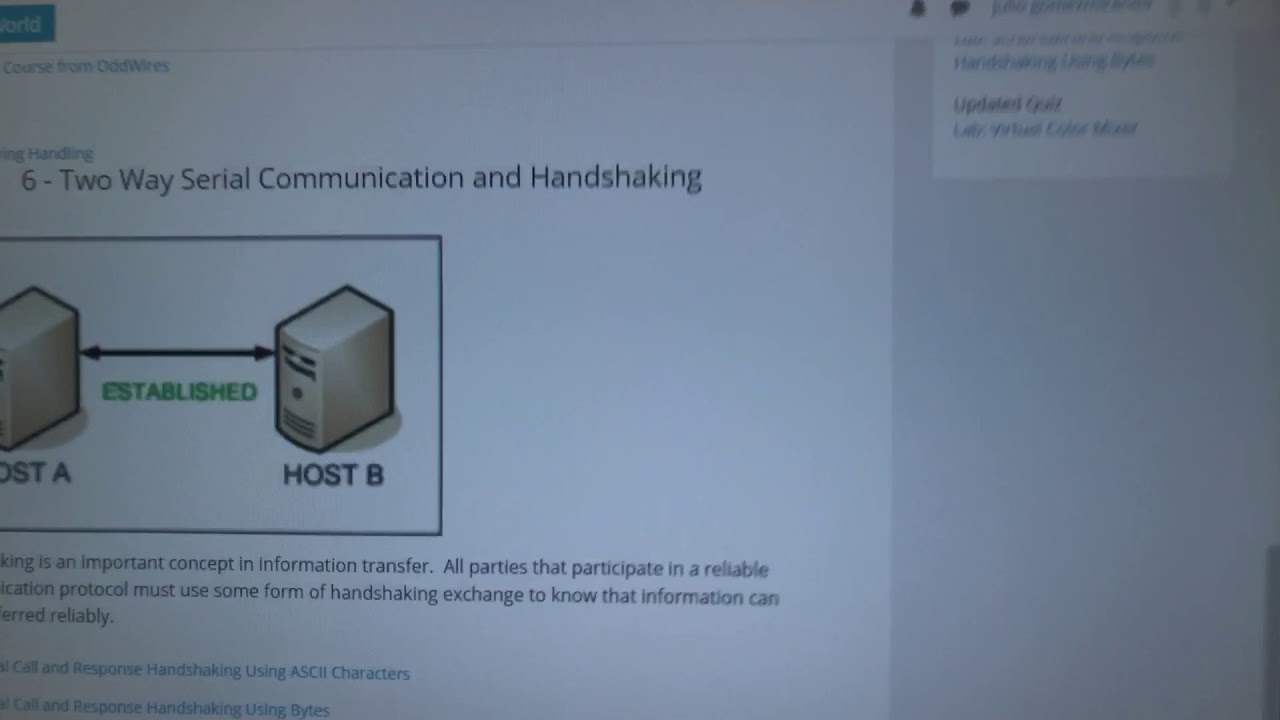 Serial call and response handshaking using bytes - YouTube