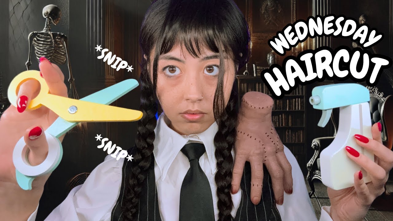 ASMR Wednesday Addams Cuts & Styles Your Hair ️ for Ultimate Sleep ...