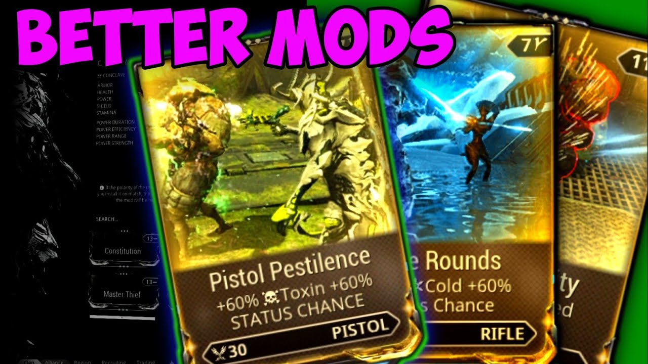 Better MODS for weapons | Warframe mod collecting guide - YouTube