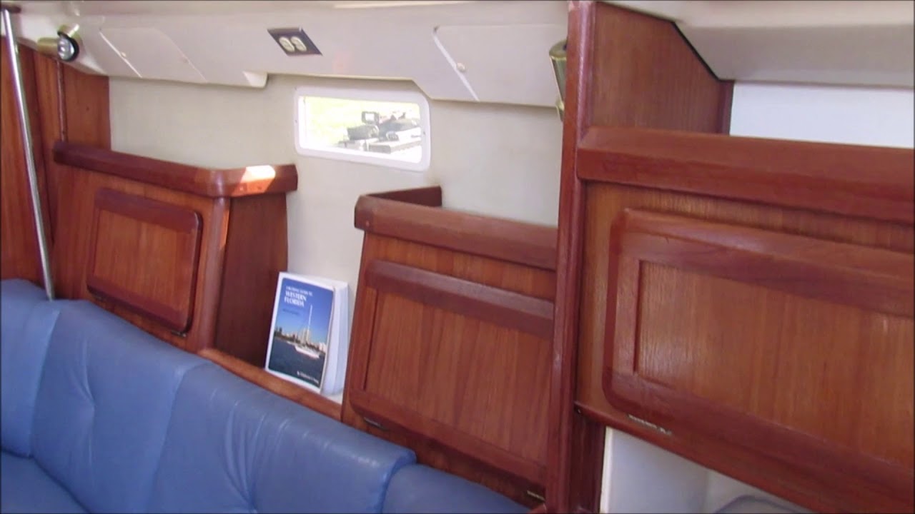1991 33' Hunter 33 5 For Sale interior - YouTube
