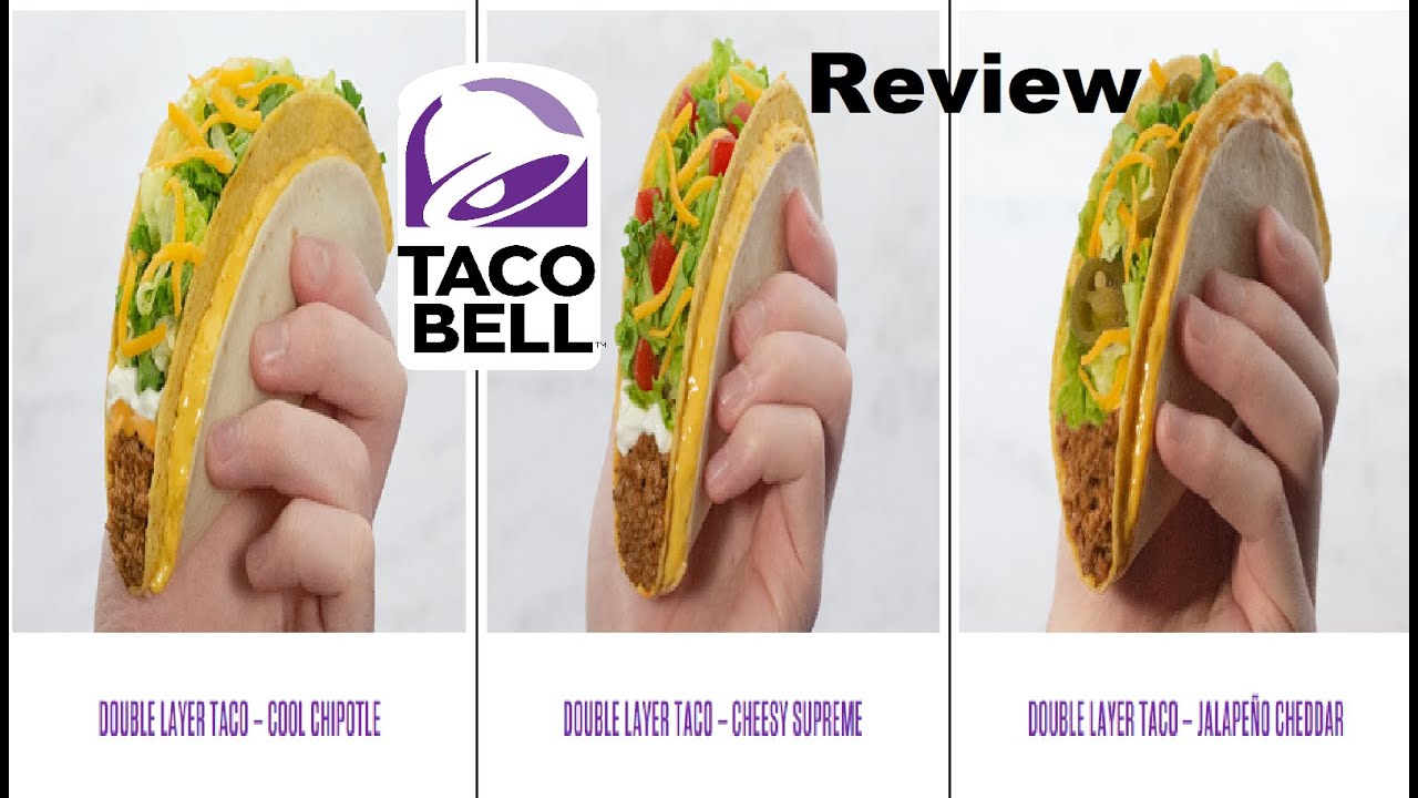 Taco Bell Double Layer Tacos Cool Chipotle Cheesy Supreme & Jalapeño ...