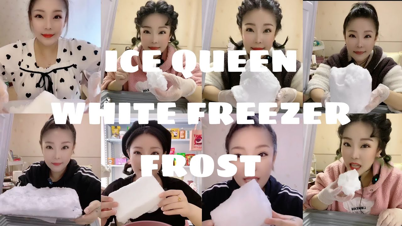 ICE QUEEN WHITE FREEZER FROST COMPILATION P1 ️🤍 CRUNCHY, SQUEAKY, SOFT ...