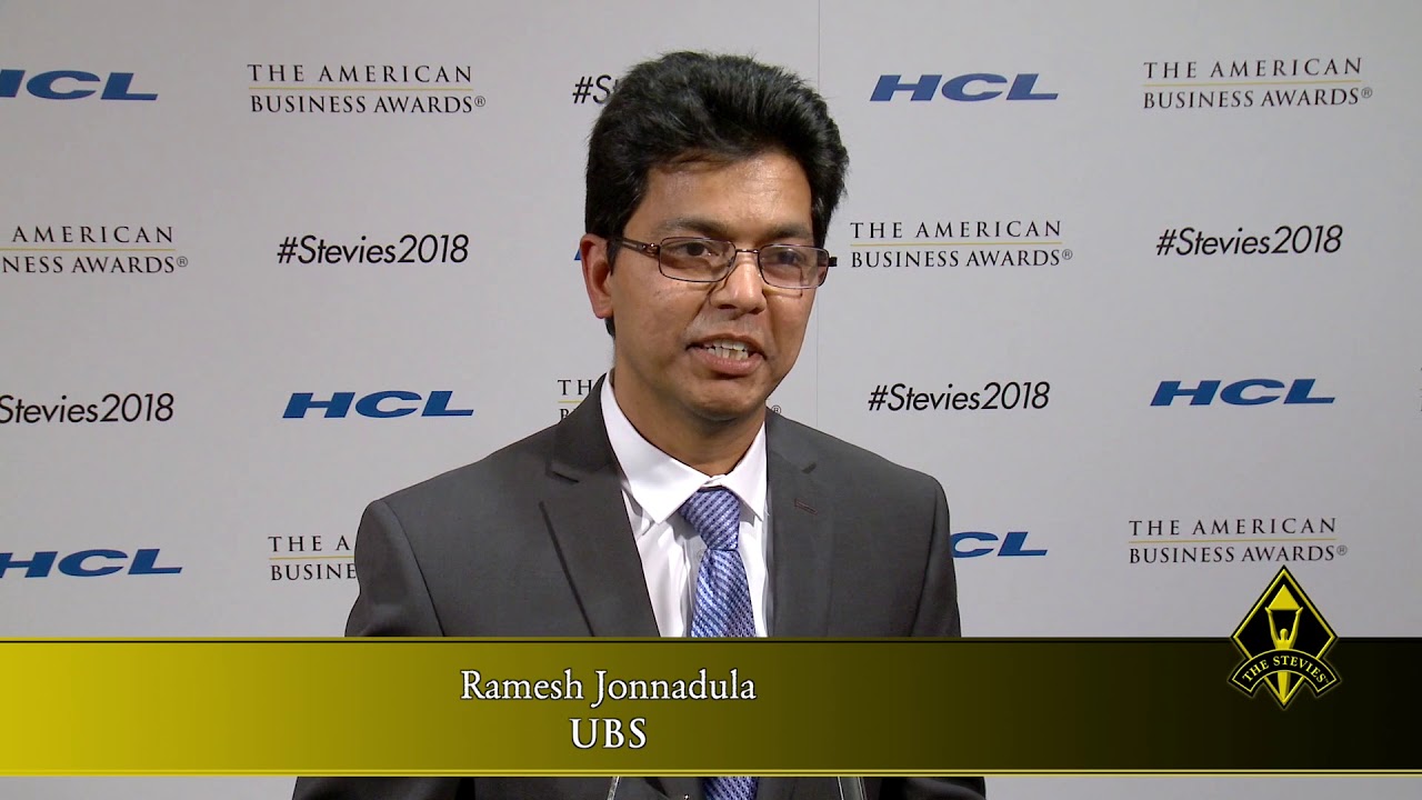 UBS, Ramesh Jonnadula is a Stevie® Award Winner in The 2018 American Business Awards® - YouTube