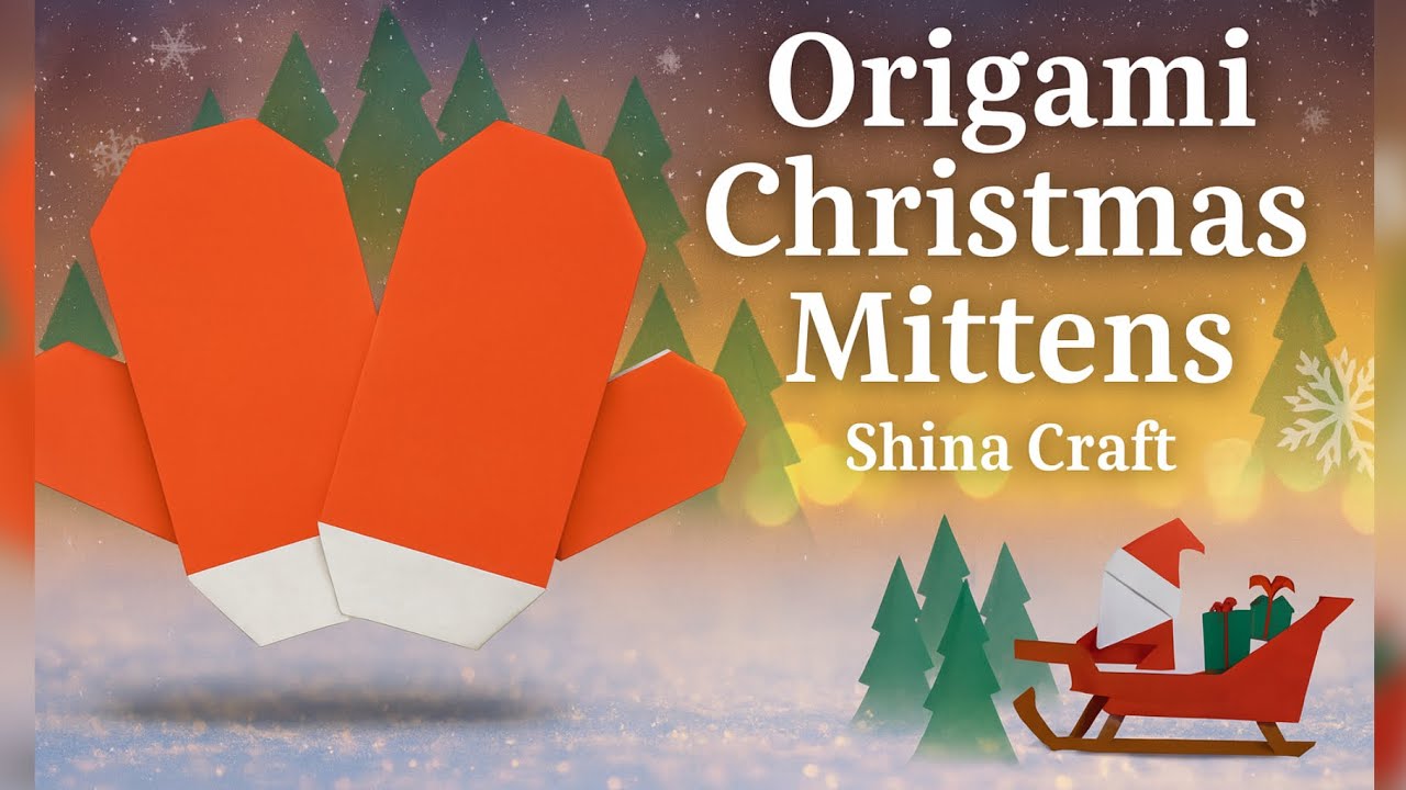 DIY Origami Christmas Mittens 🧤 | Cute & Easy Holiday Paper Craft - YouTube