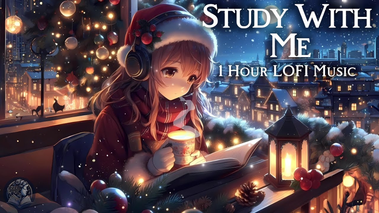 🎄 Cozy Christmas Study With Me ️ Lofi Anime Vibes - 1 Hour Winter Study ...
