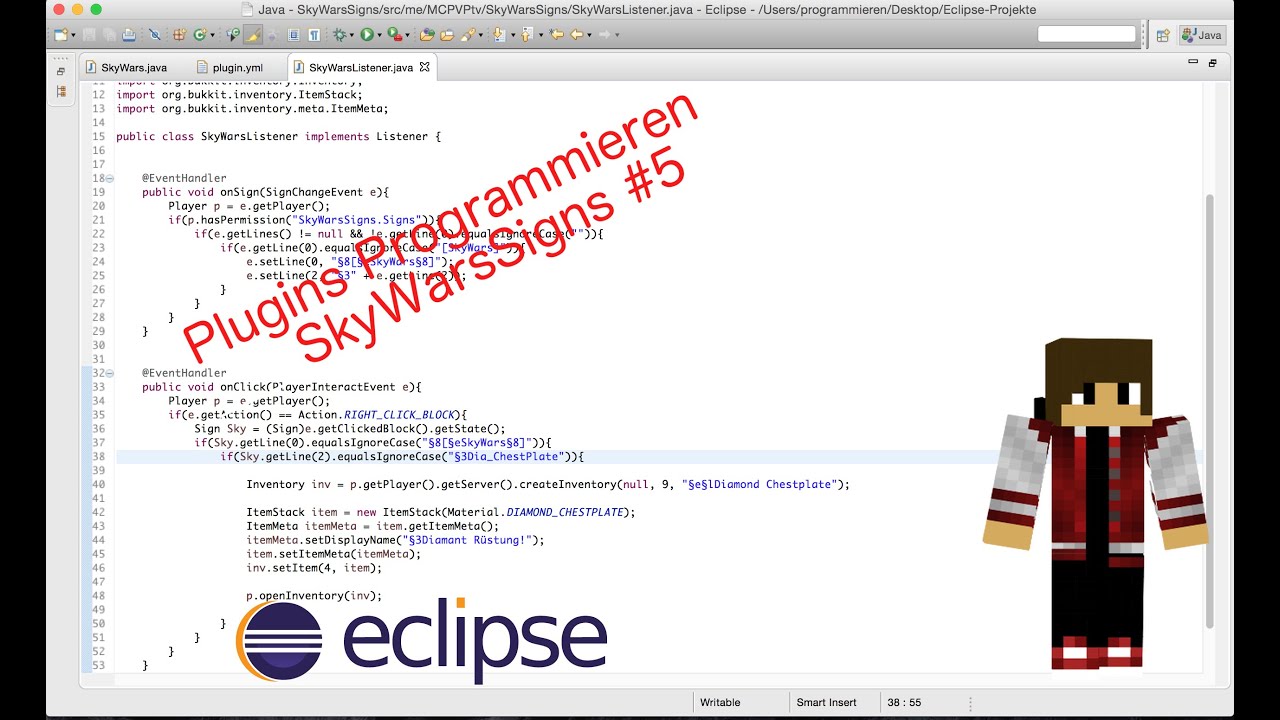 Speedcoding Bukkit Plugins Programmieren 5 Skywars Skypvp Youtube