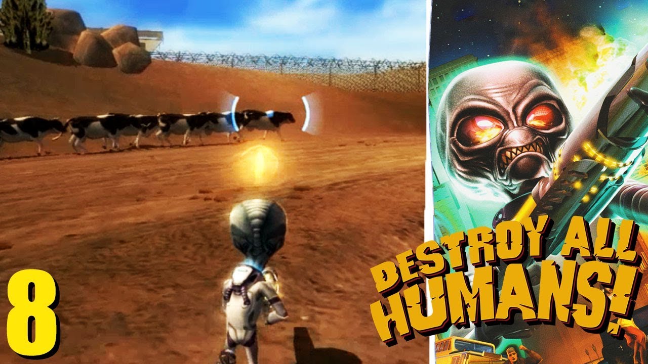 The Great Cow Race - Let's Play Destroy All Humans! - Part 8 - YouTube