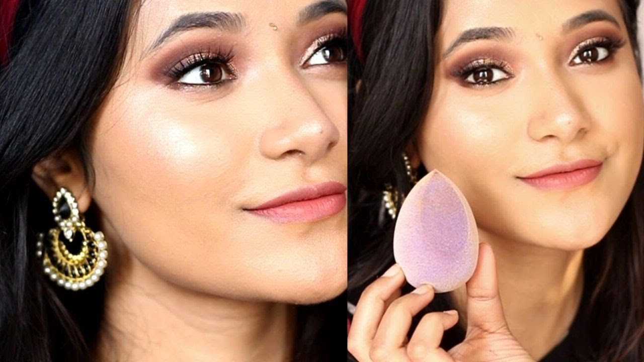 Full face of Festive Makeup using a Microfiber Velvet Sponge || Plume ...