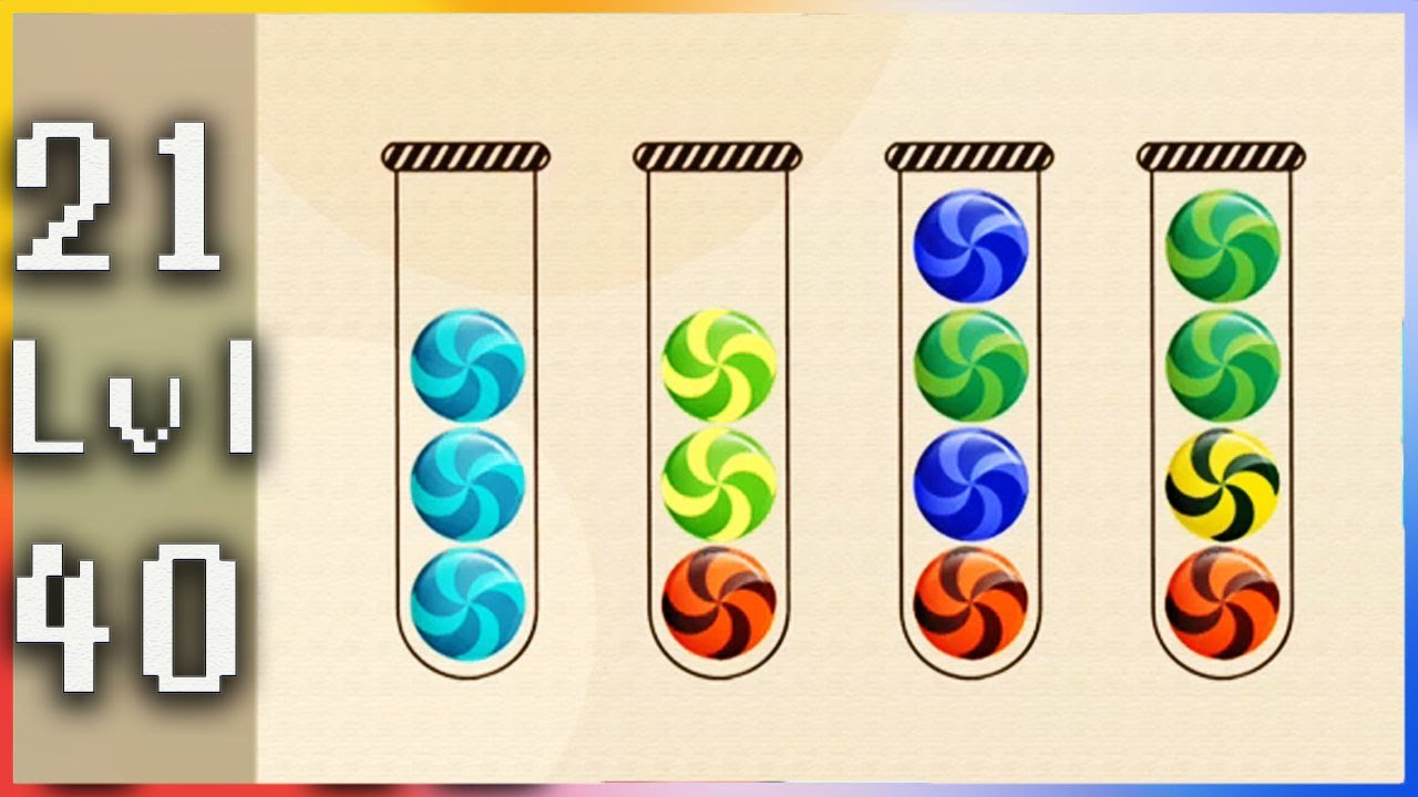 Ball Sort Puzzle - Color Sort Game - Gameplay Walkthrough - Levels 21 ...