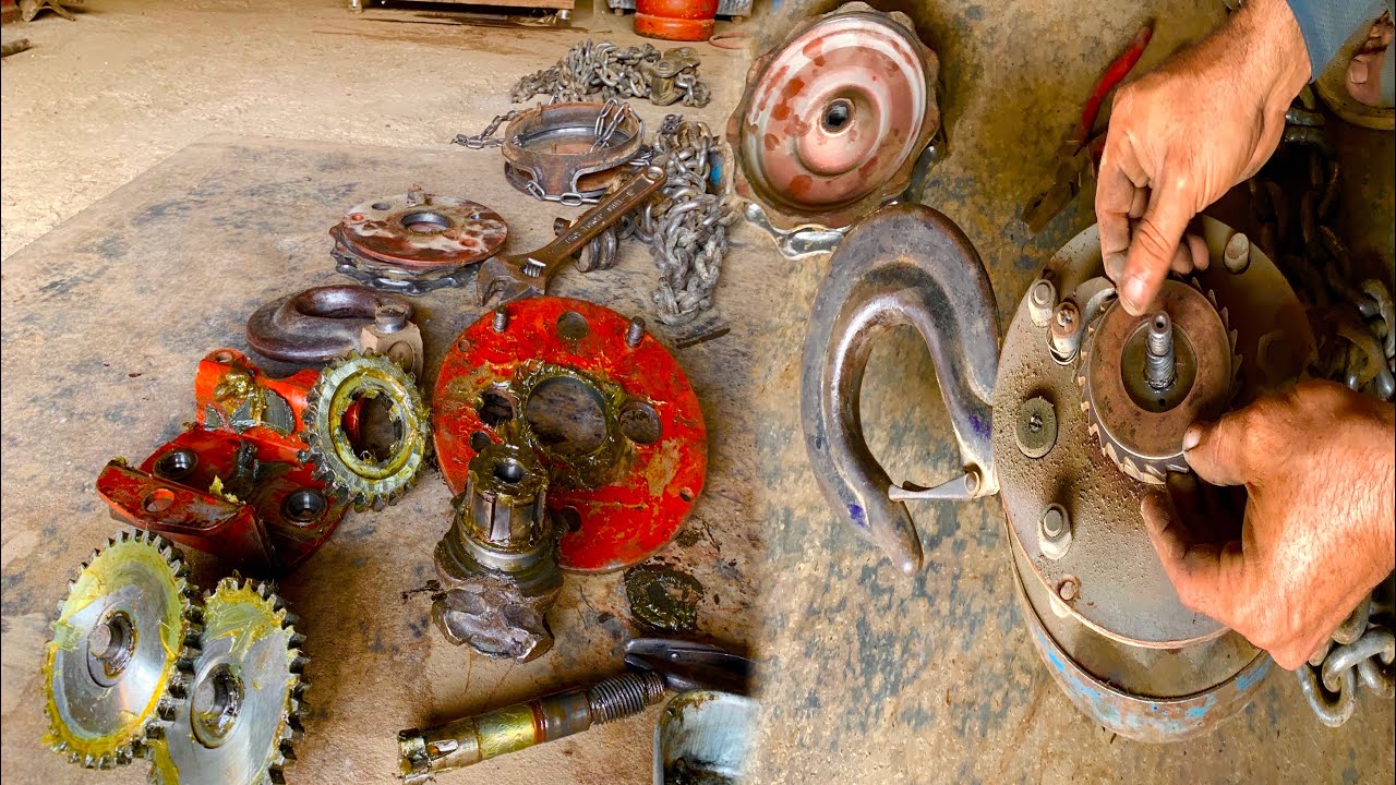 Wire rope hand chain hoist restoration | How to repair damaged chain ...