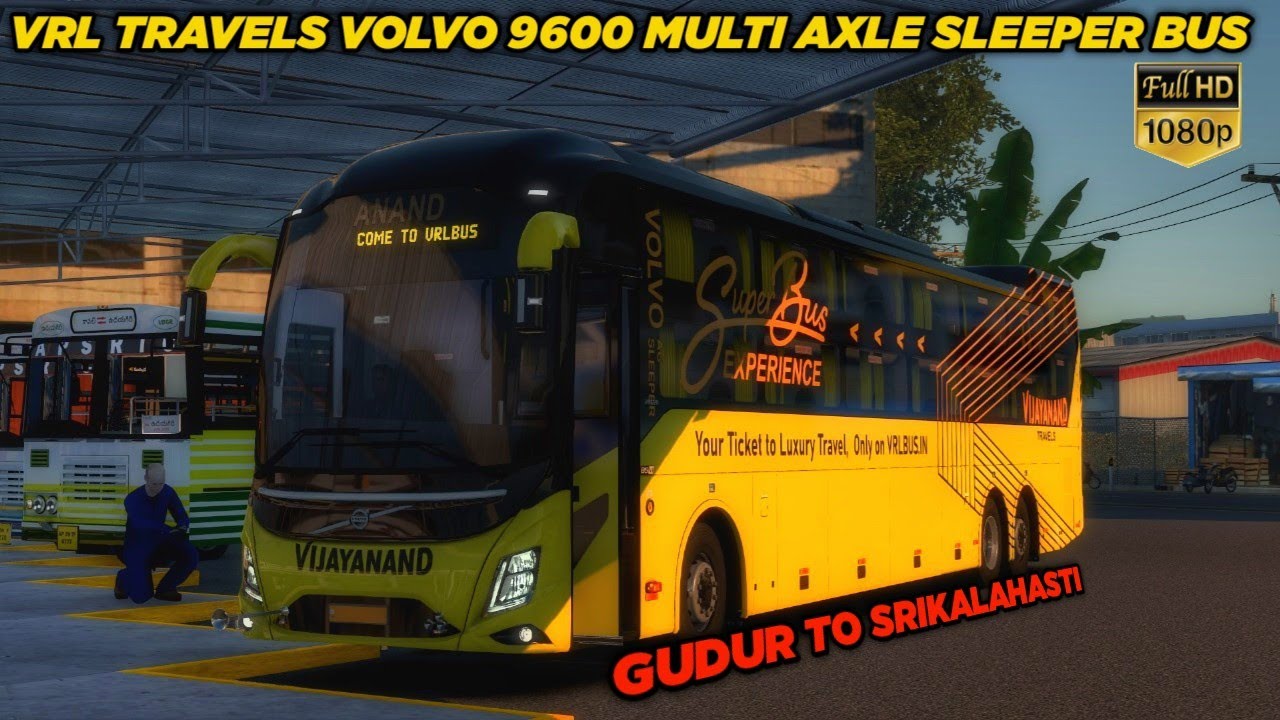 VRL TRAVELS VOLVO 9600 MULTI AXLE AC SLEEPER BUS GUDUR TO SRIKALAHASTI ...