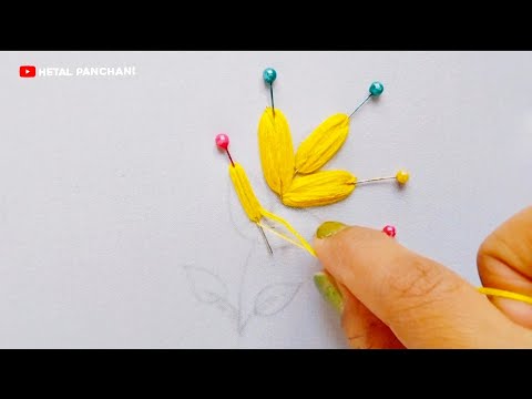 beautiful easy hand embroidery with 📍📍 pins work ll cotton thread hand ...
