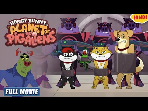 Honey Bunny In Planet Of The Pig Aliens | Movie In Hindi | Cartoon For ...