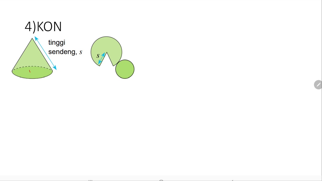 Matematik Tingkatan 2 Bab6: Bentuk 3 Dimensi (Luas Permukaan)-Kon - YouTube