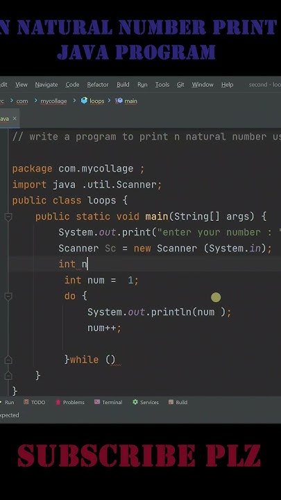 N Natural number print in java program || number print in java program || #shorts #viral #java ...