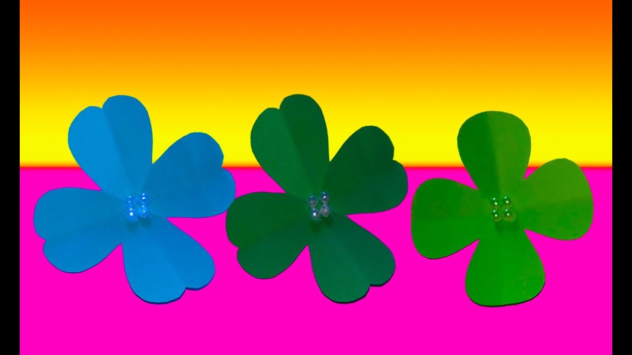 Paper Cutting 4 petal Flower Designs Step By Step - YouTube