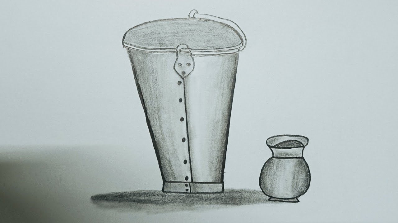 Pencil shading of a Bucket and a Lota step by step #youtube ...