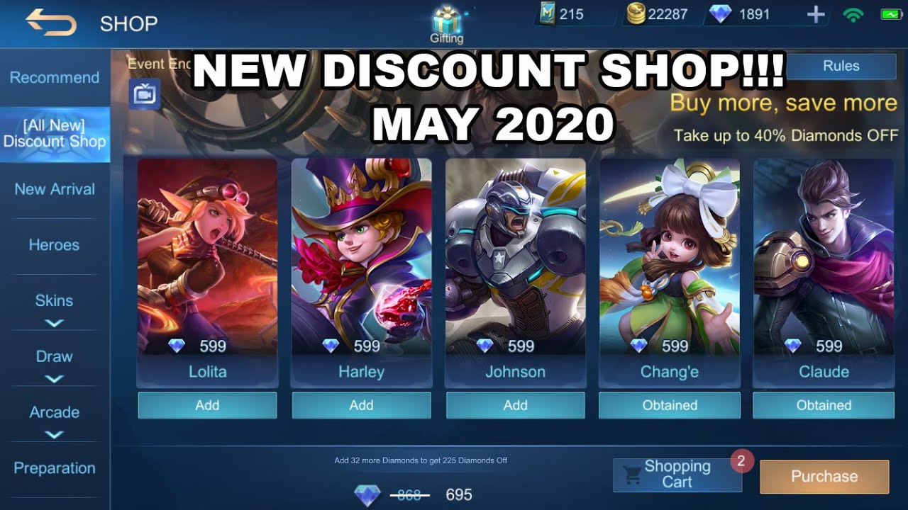 NEW DISCOUNT SHOP! [MAY 2020] - Mobile Legends - YouTube