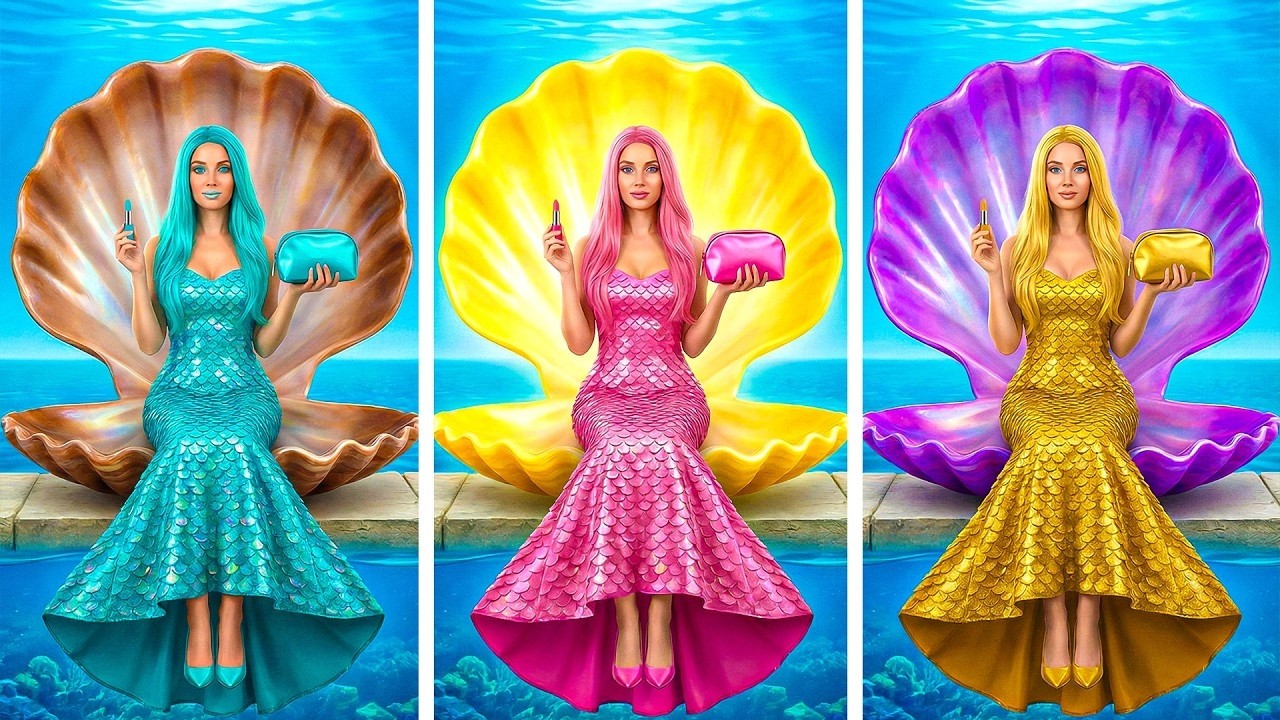 How to Turn into a MERMAID Amazing Mermaid Makeover Kit - YouTube