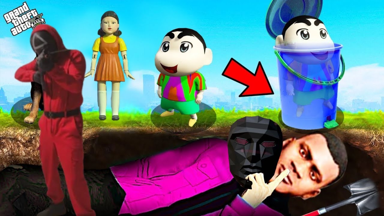 FRANKLIN & SHIN CHAN Play Hide & Seek With Squid Game - YouTube