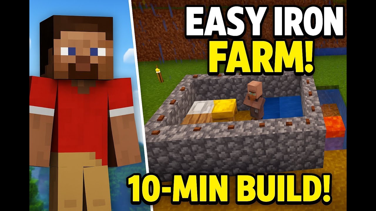 EASY Iron Farm in 10 Minutes! 💥 | Minecraft Java 1.20+ Tutorial ...