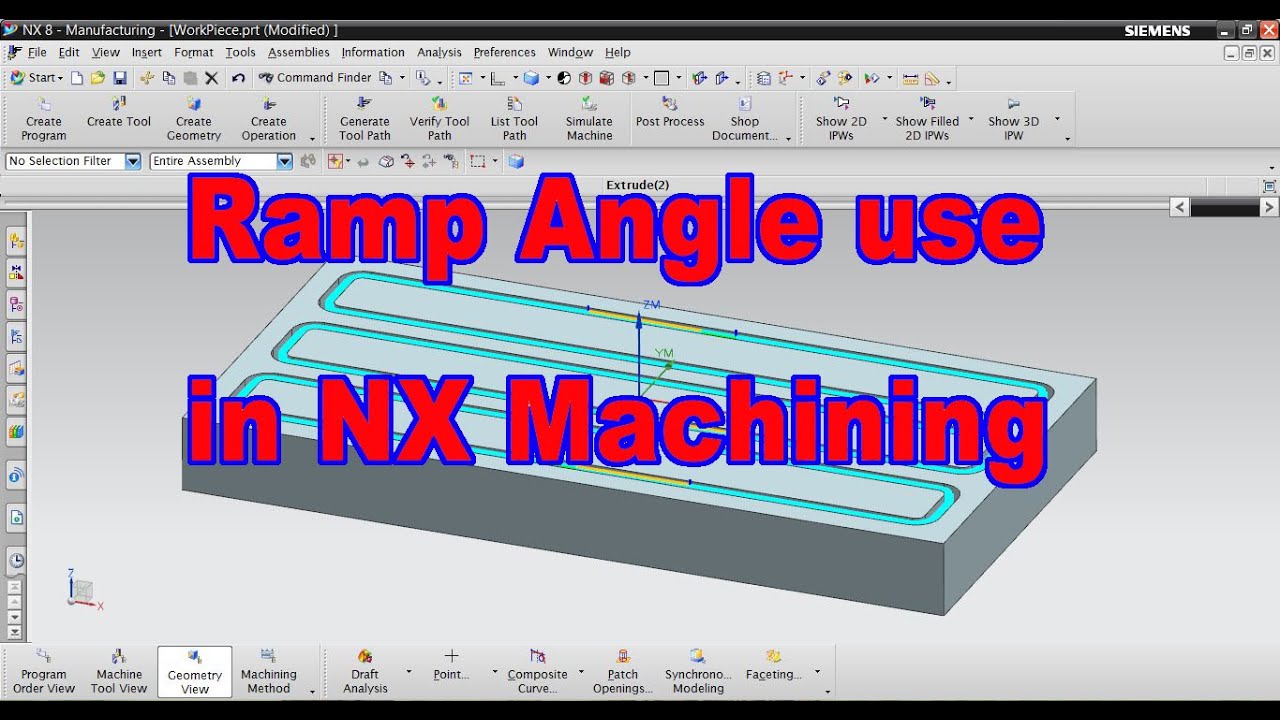 How to Use Ramp Angle in NX Programming | Ramp Angle in NX | NX ...