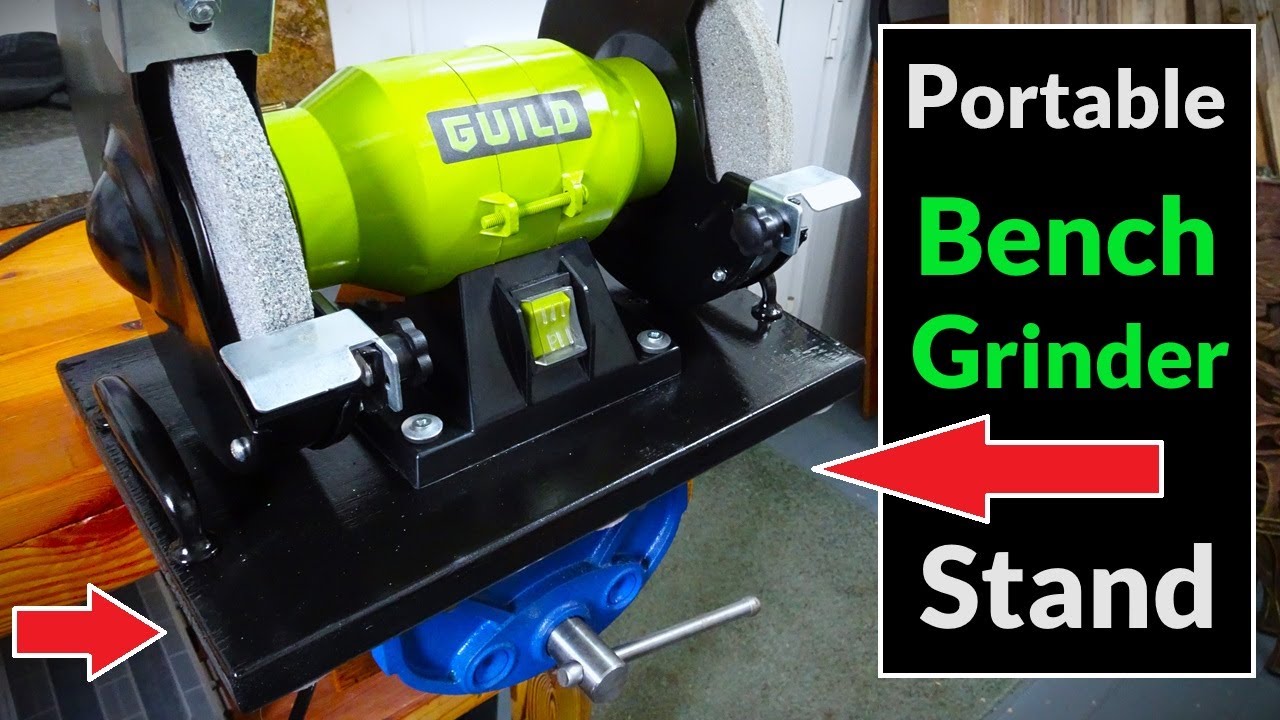 Making a DIY Portable & Easy-to-Clamp Stand for a Bench Grinder - YouTube