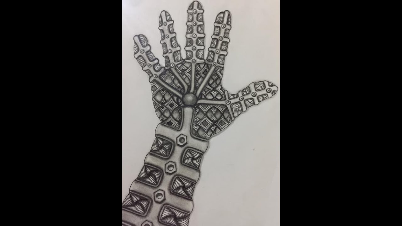 HOW TO DRAW A ZENTANGLE HAND 10 - YouTube