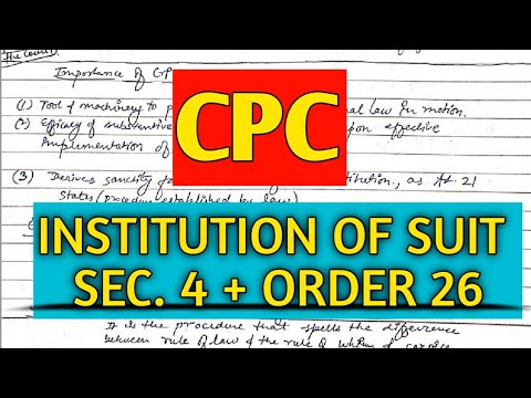 institution of suits in cpc || Section 26 and Order 4 of CPC - YouTube