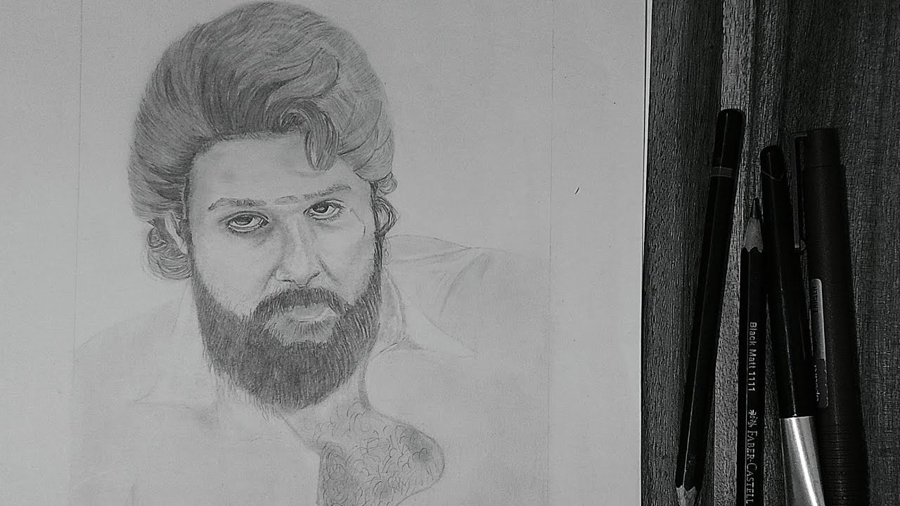 Pushpa 2 Allu Arjun Drawing Outline, Alu Arjun Face Drawing, Amit Naidu ...