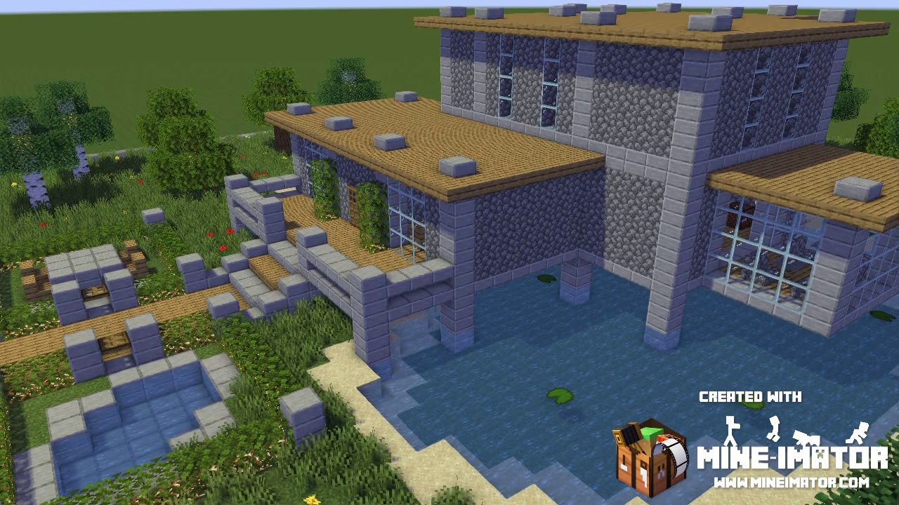 Modern house (3d animation) (mine imator) - YouTube