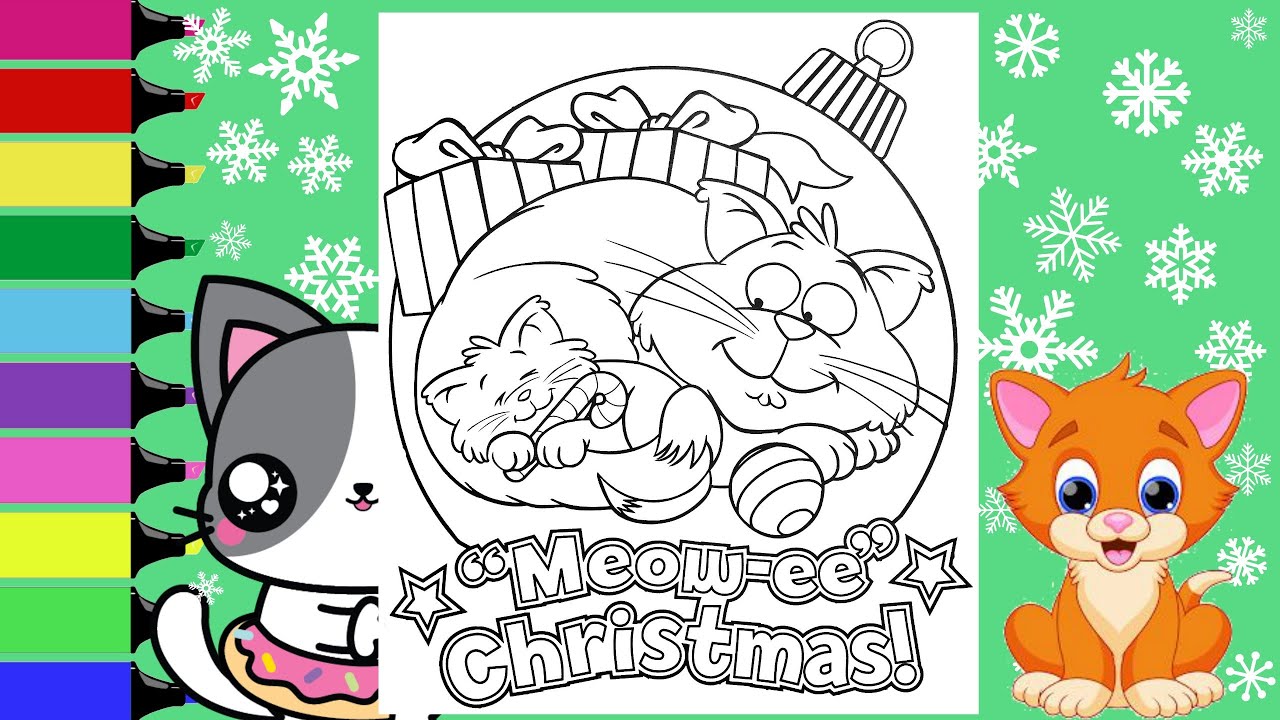 Coloring Christmas Ornament Kitty Cats Meow-ee Christmas Coloring Book ...