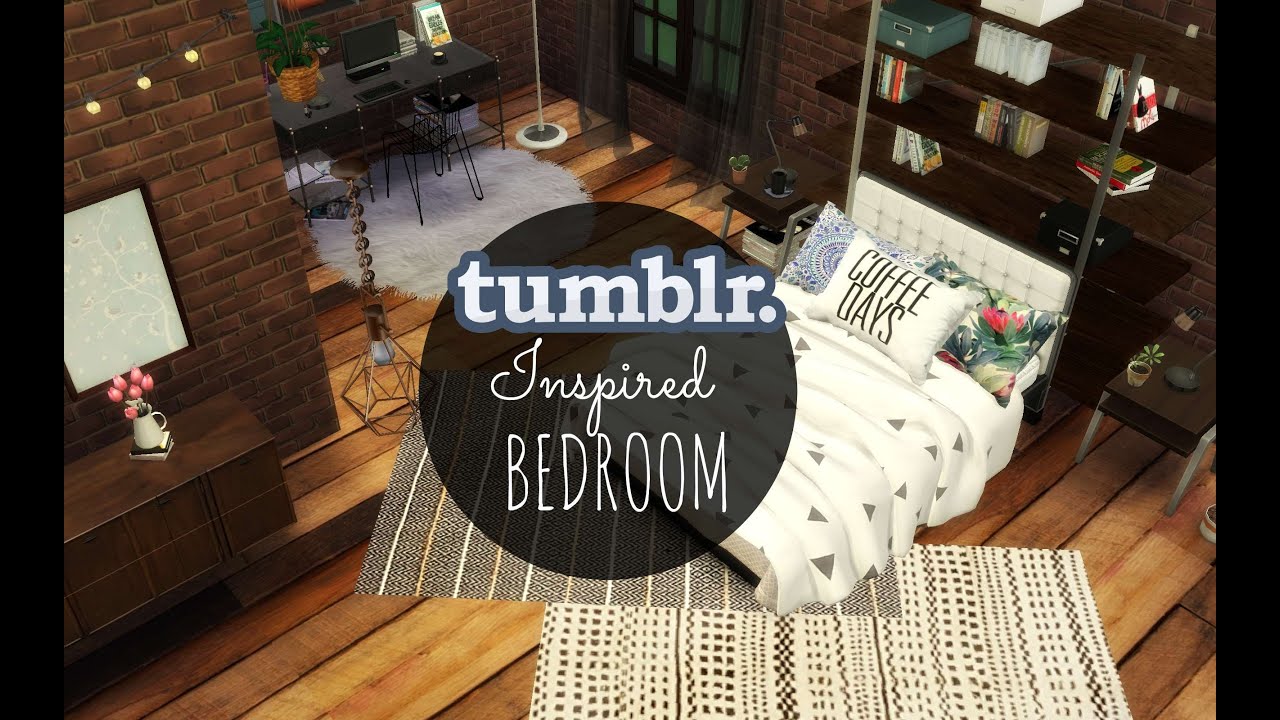 The Sims 4 Speed Build || Tumblr Inspired Bedroom - YouTube