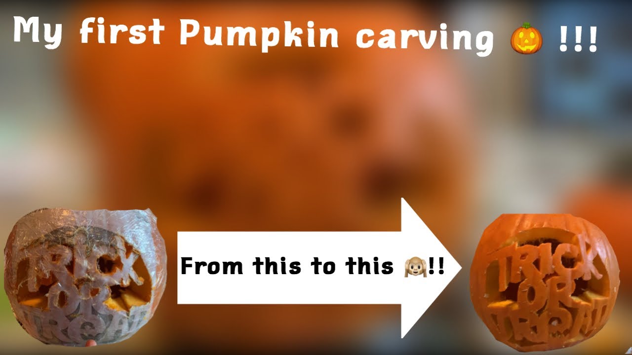 Carving My First Pumpkin 🎃!! - YouTube