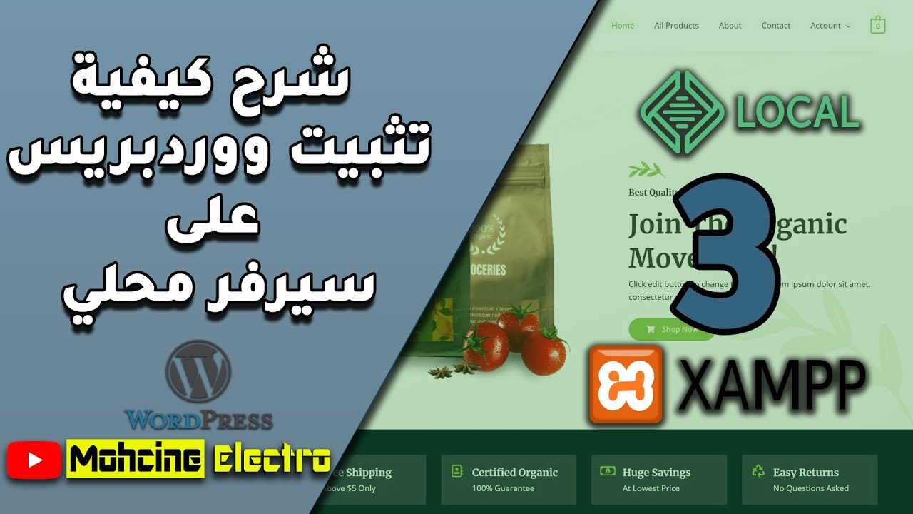إنشاء موقع ووردبريس على الخادم المحلي (LocalHost) localWP xampp - YouTube