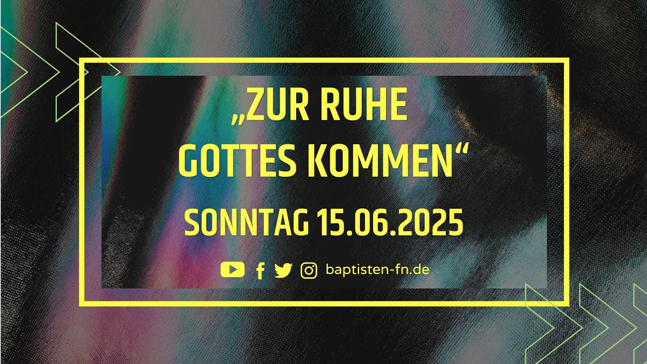 "Zur Ruhe Gottes kommen" Predigt vom 15.06.2025 - Manfred Dreher - YouTube