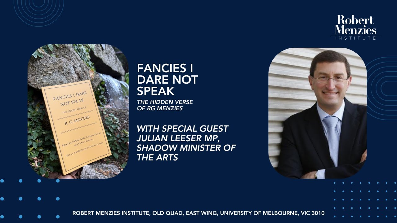 Book Launch | Fancies I Dare Not Speak with Julian Leeser MP - YouTube