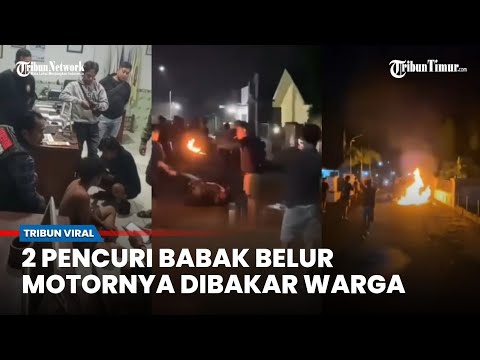 Pencuri Motor Dihakimi Warga saat Kepergok Beraksi, Motornya Langsung Dibakar di Jalanan