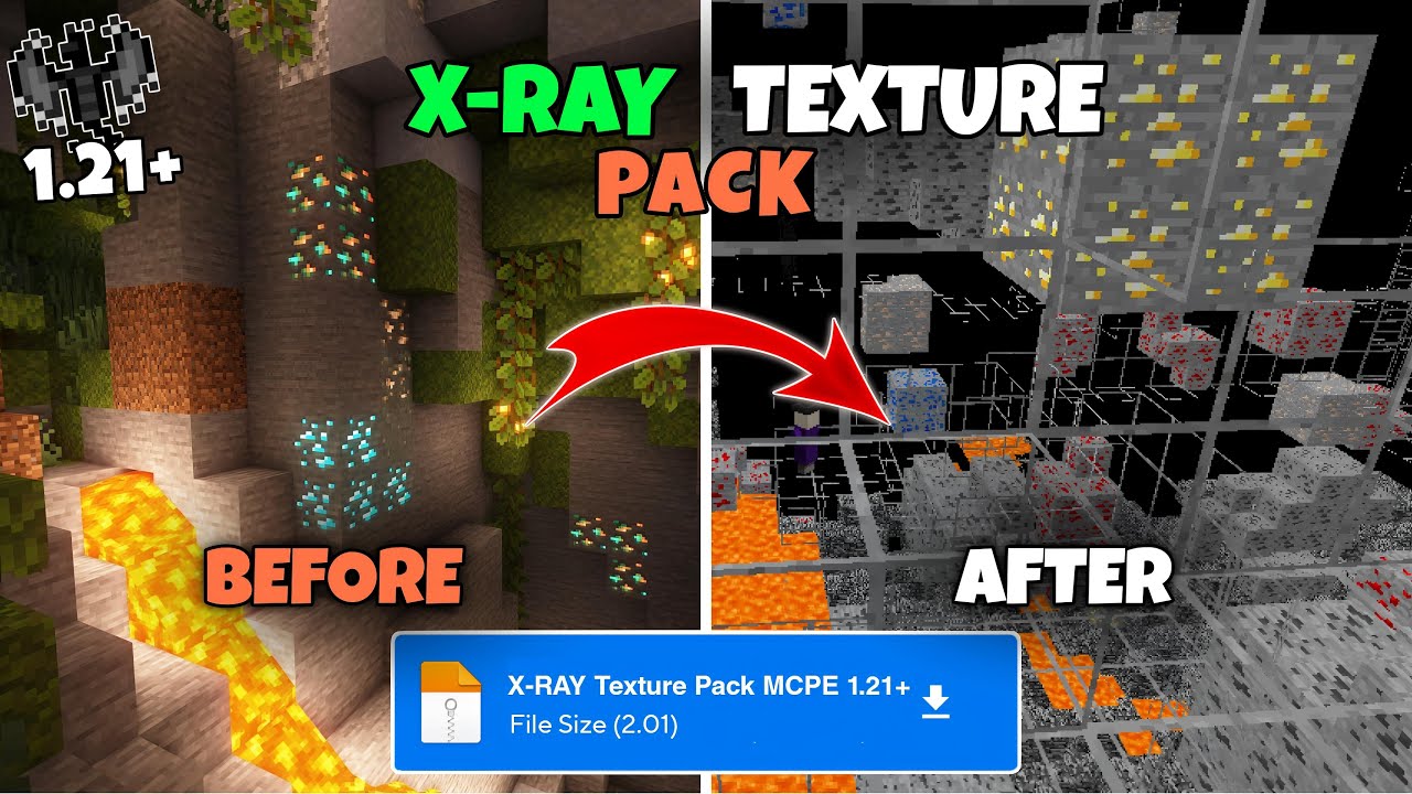 X-Ray Texture Pack For MCPE/Bedrock 1.20+ | X-Ray Mod For Minecraft Pe ...