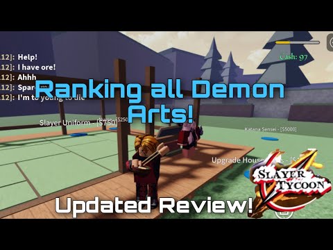 [UPDATED] Ranking and Showcasing all demon arts | Slayer Tycoon - YouTube