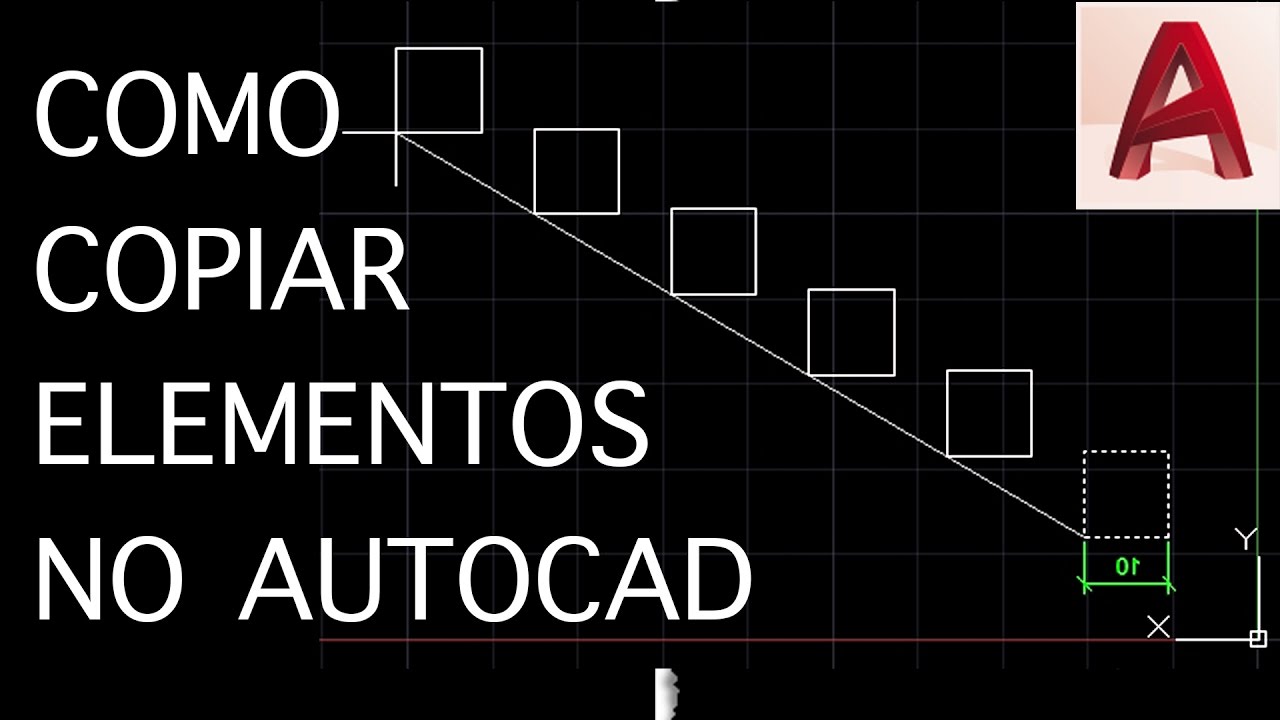 Como usar comando Copiar (Copy) no AUTOCAD - YouTube