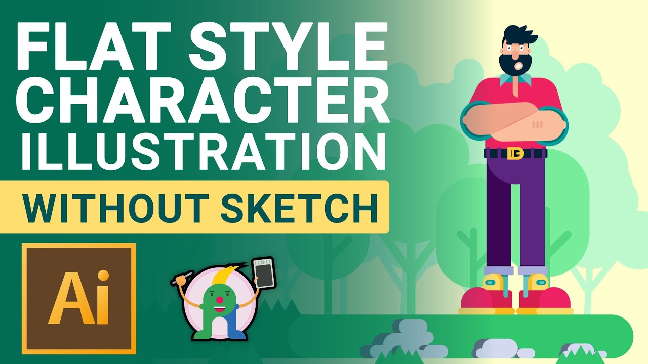 How to create a simple flat style Character | Design a flat Style ...