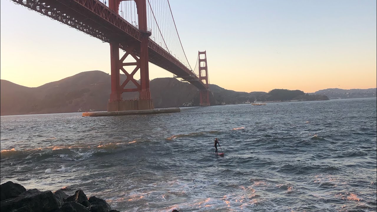 Surfing at Sunset (Fort Point San Francisco CA) - YouTube