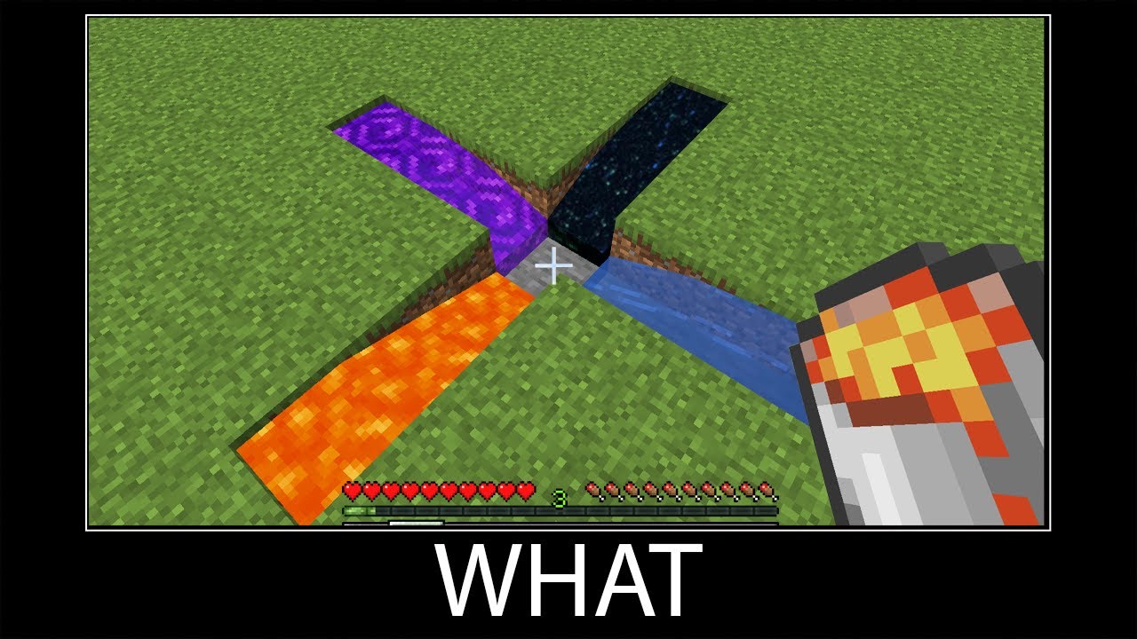 Minecraft wait what meme part 21 lava vs water vs portals - YouTube