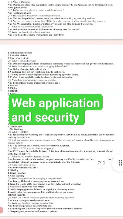 web application and security class 10 IT# viral#viral - YouTube