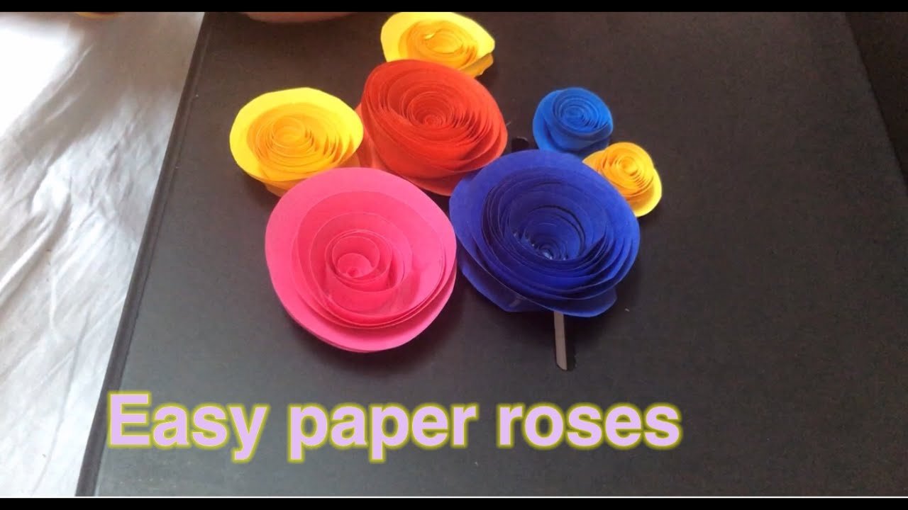 How to make paper roses/diy paper roses/a4 sheet paper roses/ paper ...