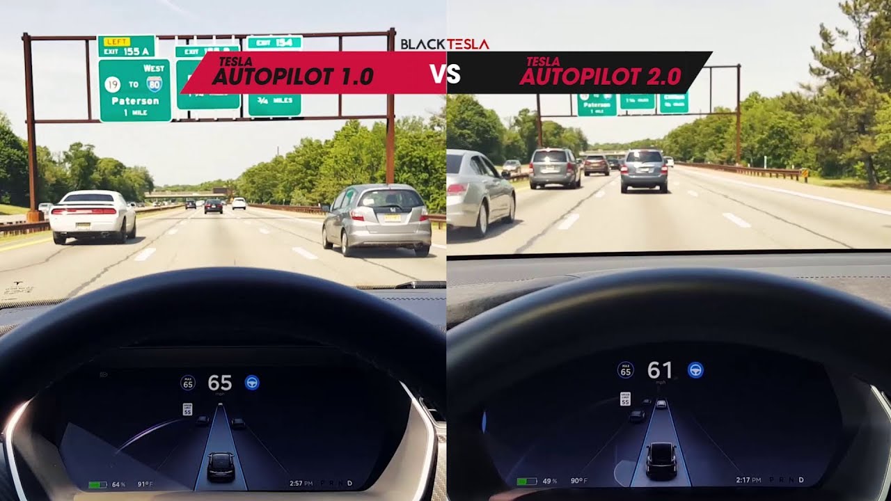 Tesla Versus - Autopilot 1.0 VS Autopilot 2.0 (Part 2) - YouTube