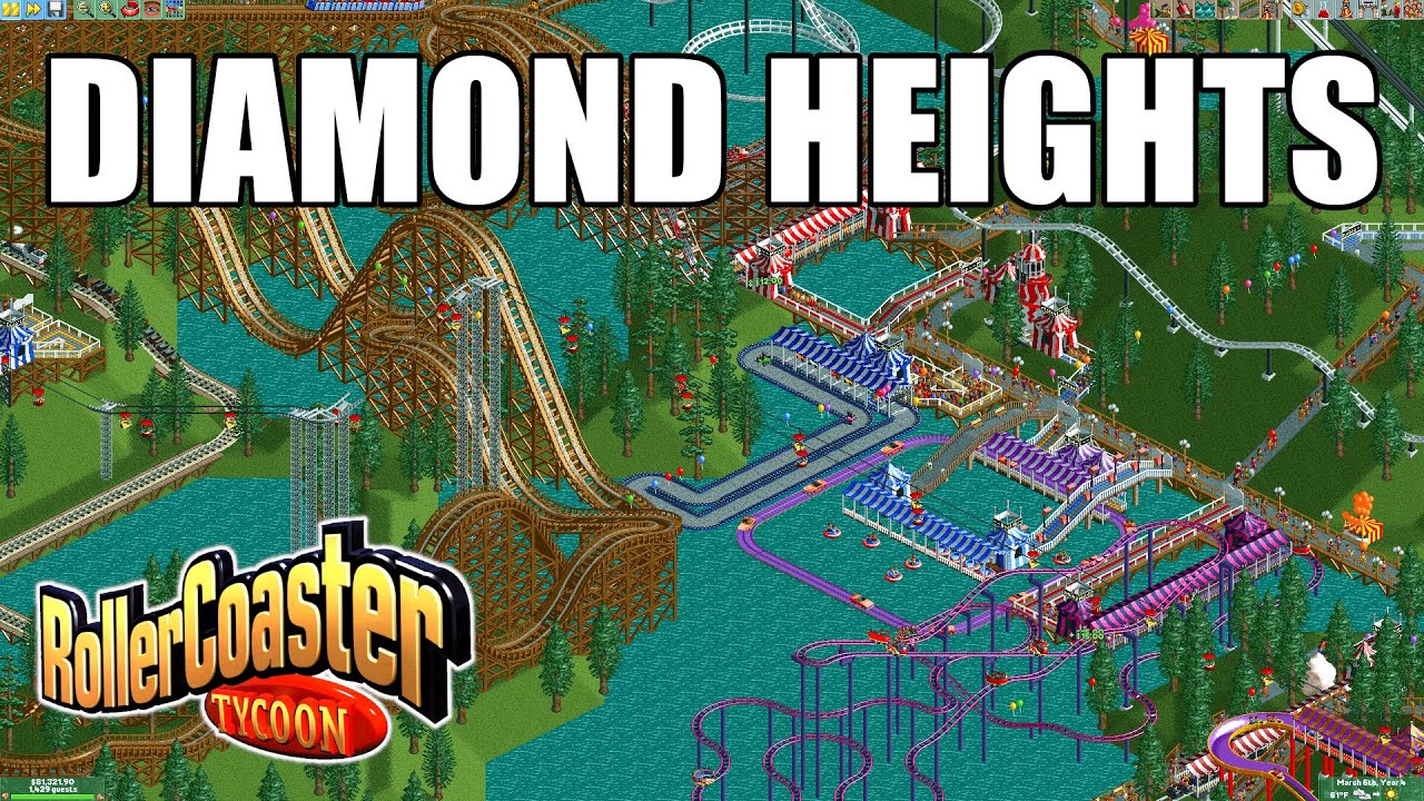 Diamond Heights Playthrough - RollerCoaster Tycoon - Openrct2 - YouTube