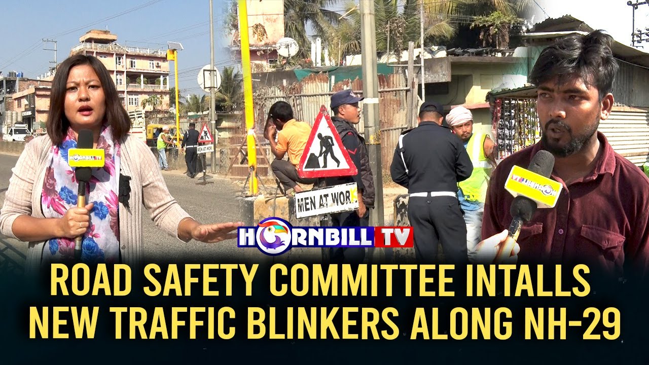 ROAD SAFETY COMMITTEE INTALLS NEW TRAFFIC BLINKERS ALONG NH-29 - YouTube