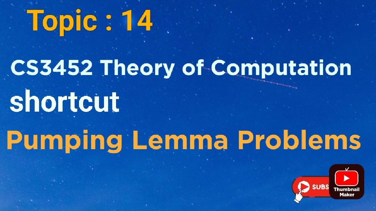 TOC-Lec-14(Problems on Pumping Lemma-Part-2)(Shortcut)(Tamil) - YouTube